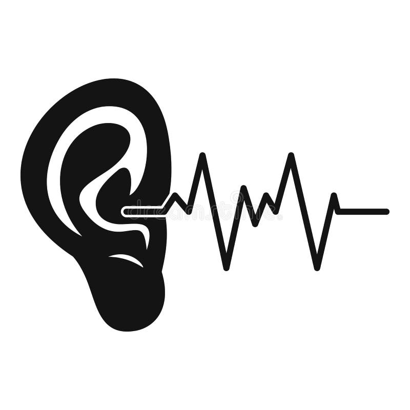 Ear icon, simple style stock illustration. Illustration of listener ...