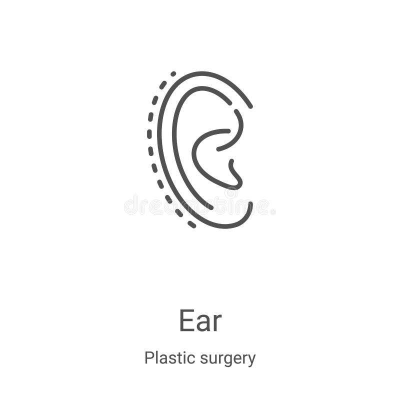 Ear Icon Vector from Plastic Surgery Collection. Thin Line Ear Outline ...