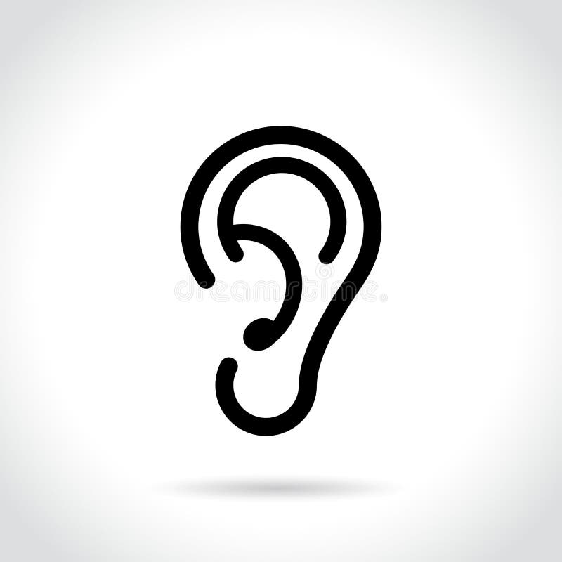 Ear Listening Hearing Audio Sound Waves Vector Icon Stock Vector ...