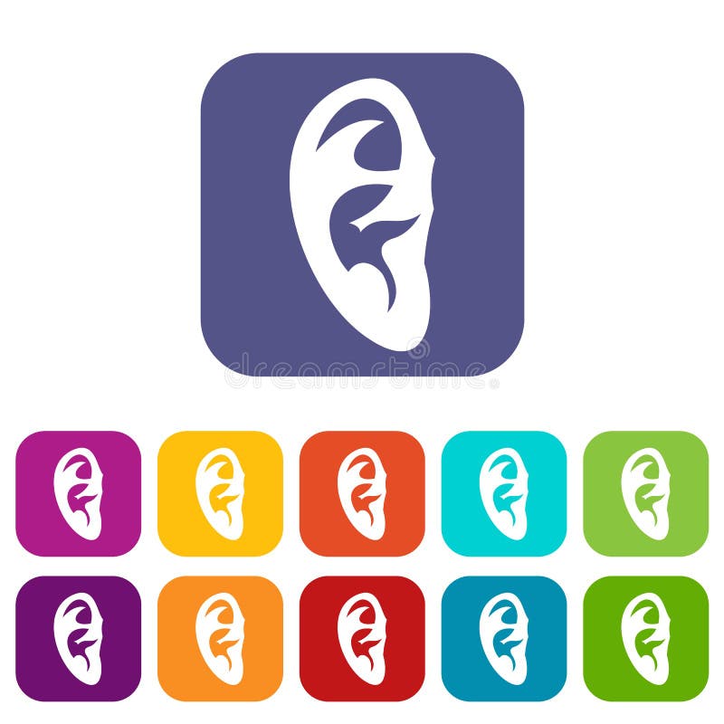 Ear icons set stock vector. Illustration of icons, logo - 96563380