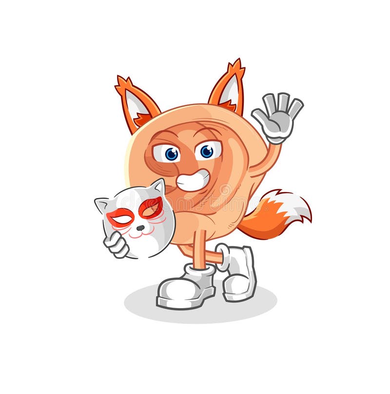 Ear Japanese Fox Character. Cartoon Mascot Stock Vector - Illustration ...