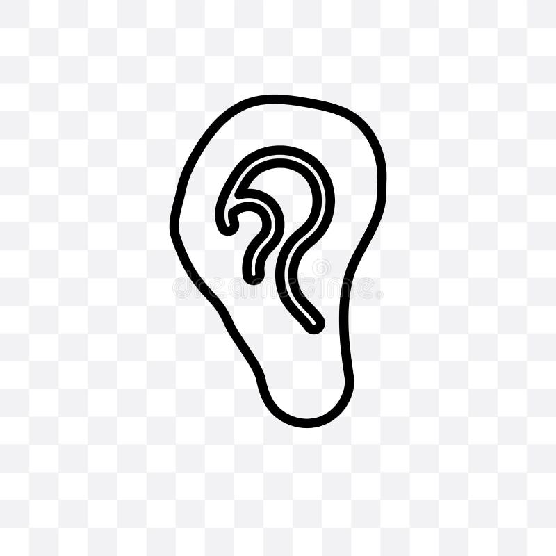 Linear Ear Lobe Side View Icon from Human Body Parts Outline Collection ...