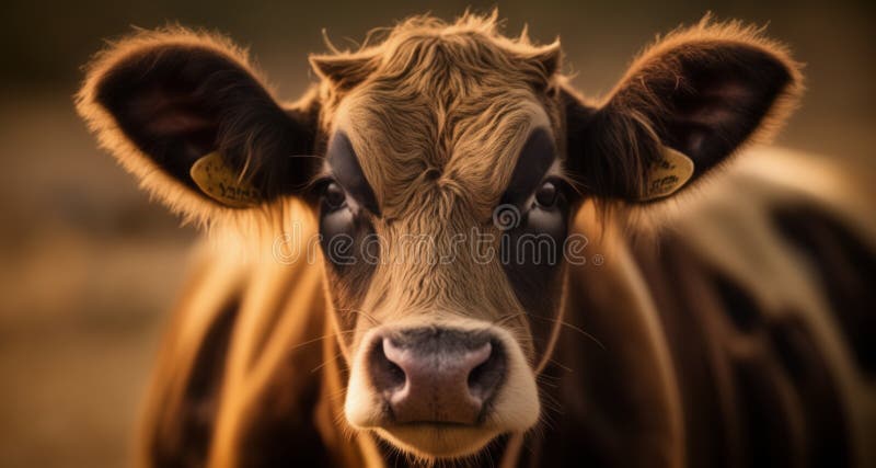 Ear-marking - a Close-up of a Cow S Face with Distinctive Tags Stock ...