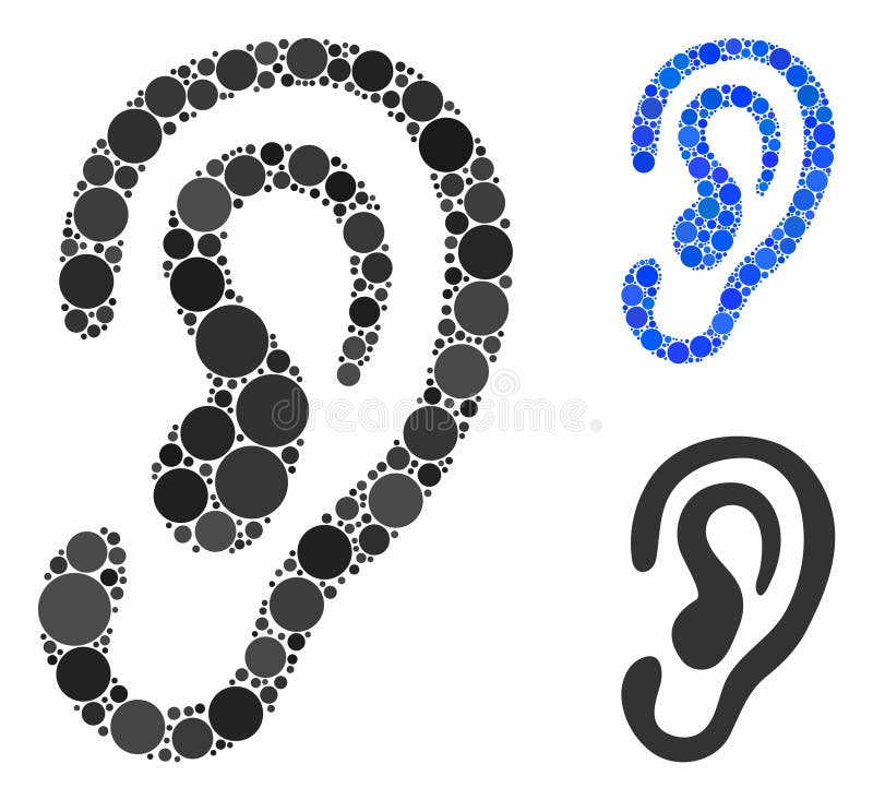 Ear Mosaic Icon of Circles stock vector. Illustration of sense - 160631526