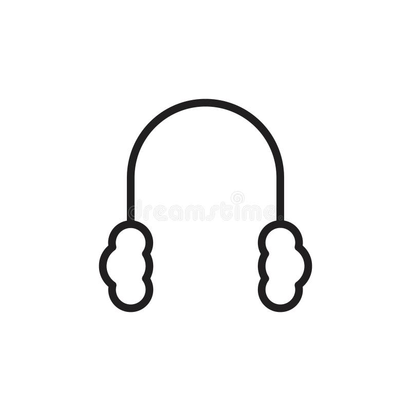Ear Muffs Icon Flat Line Illustration Stock Vector - Illustration of ...
