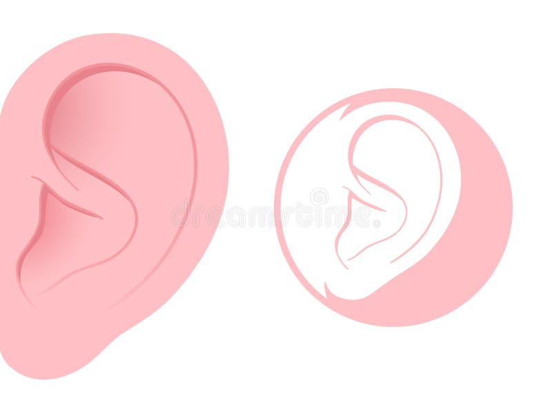 Ear pictogram stock vector. Illustration of realistic - 7731639