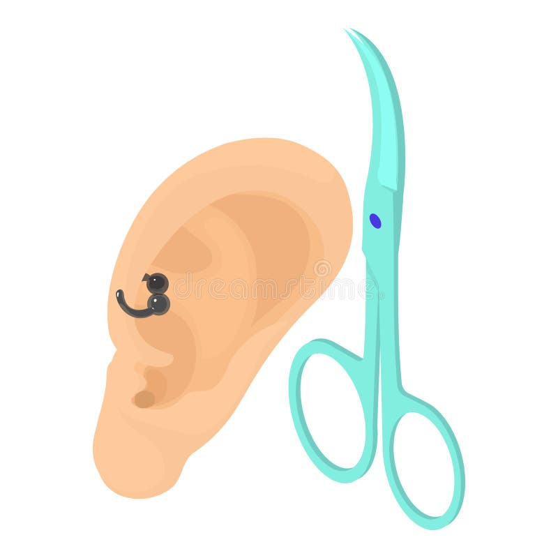 Ear Piercing Icon Isometric Vector. Human Ear with Piercing Surgical ...