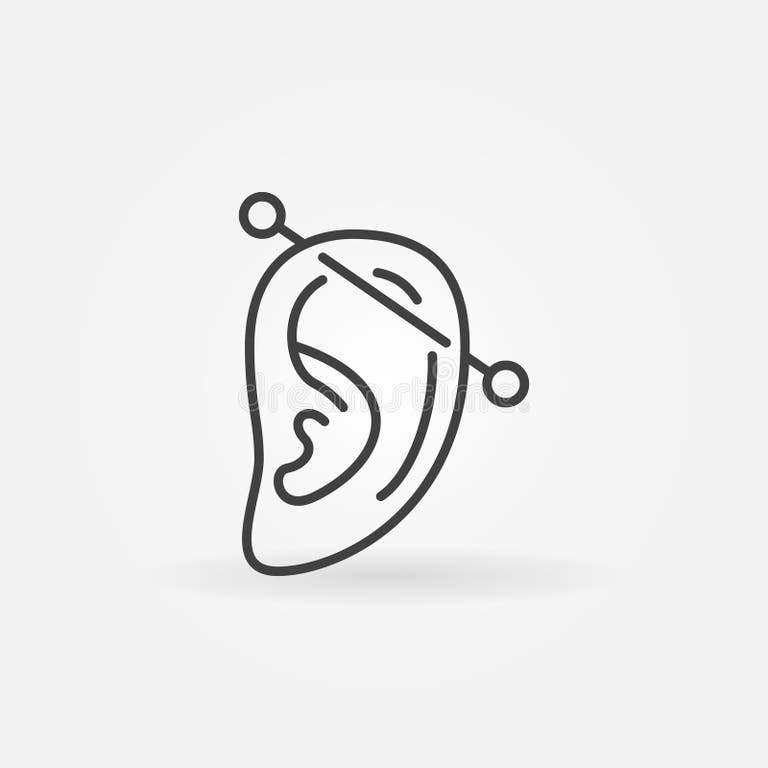 Ear Piercing Outline Icon. Vector Ear with Piercing Linear Sign Stock ...