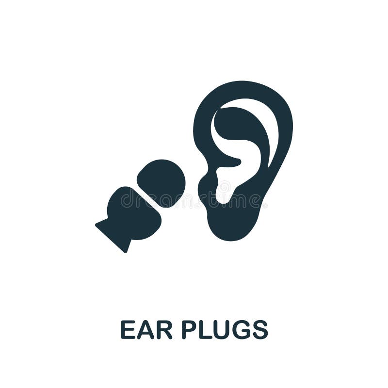Ear Plugs Icon. Monochrome Simple Ear Plugs Icon for Templates, Web ...