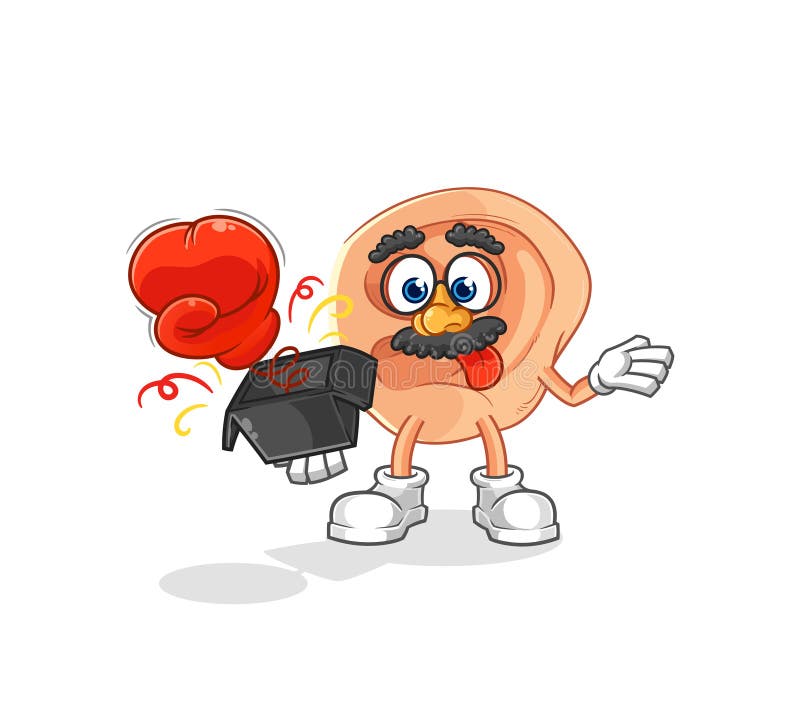Ear Prank Glove in the Box. Cartoon Mascot Stock Vector - Illustration ...