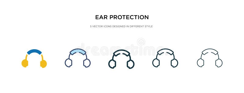 Ear Protection Icon in Different Style Vector Illustration. Two Colored ...