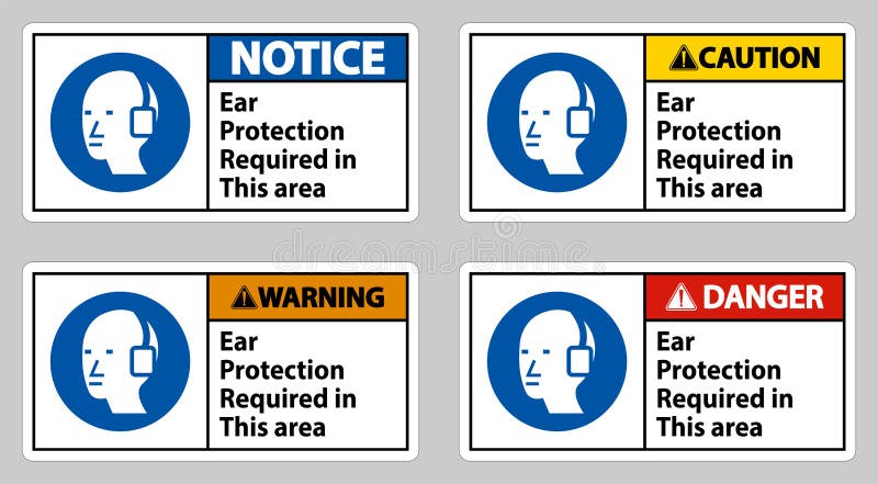 Ear Protection Required in this Area Symbol Sign Stock Vector ...