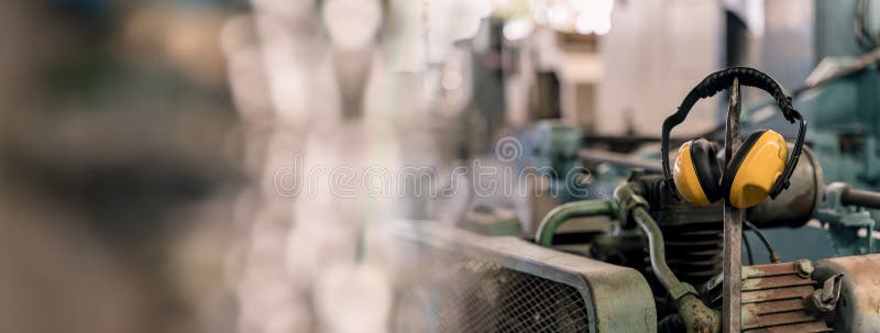 Ear Protection Safety for Worker and Engineering in Factory. Industrial ...