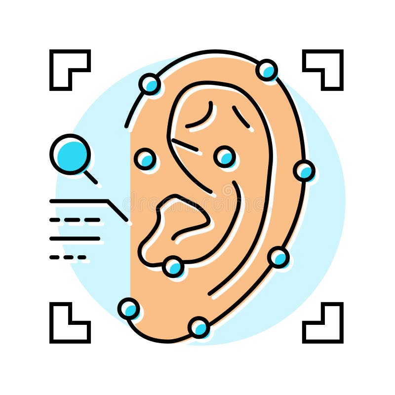 Ear Recognition Color Icon Vector Illustration Stock Illustration ...
