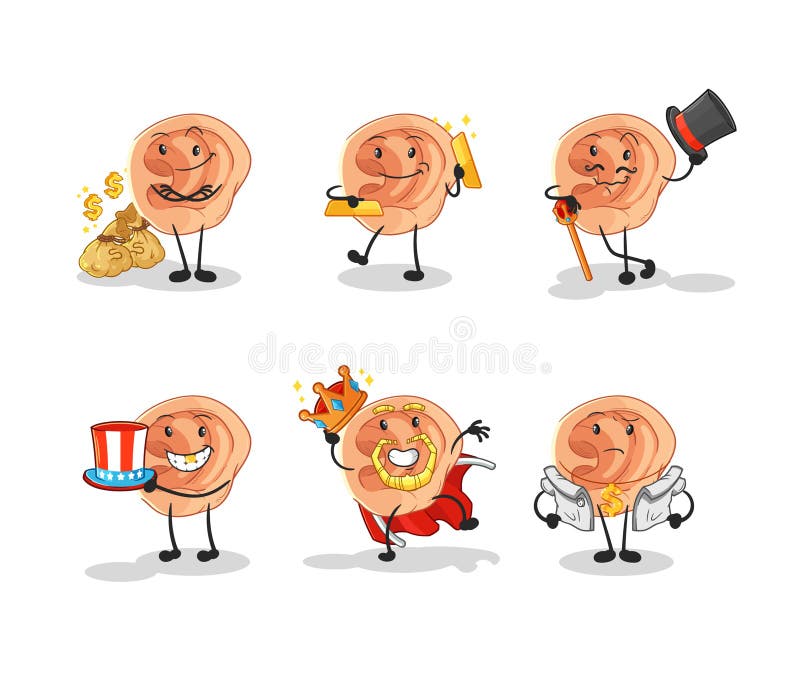 Ear Rich Character. Cartoon Mascot Vector Stock Vector - Illustration ...