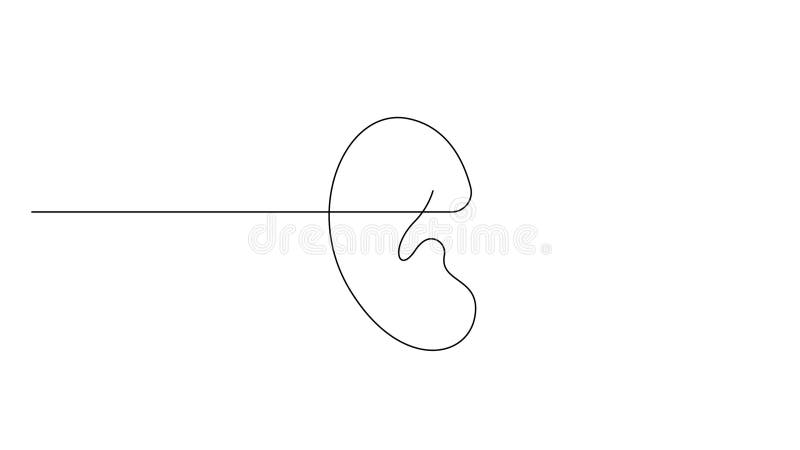 Ear Self Drawing Animation with Single Continuous Line. Concept of ...