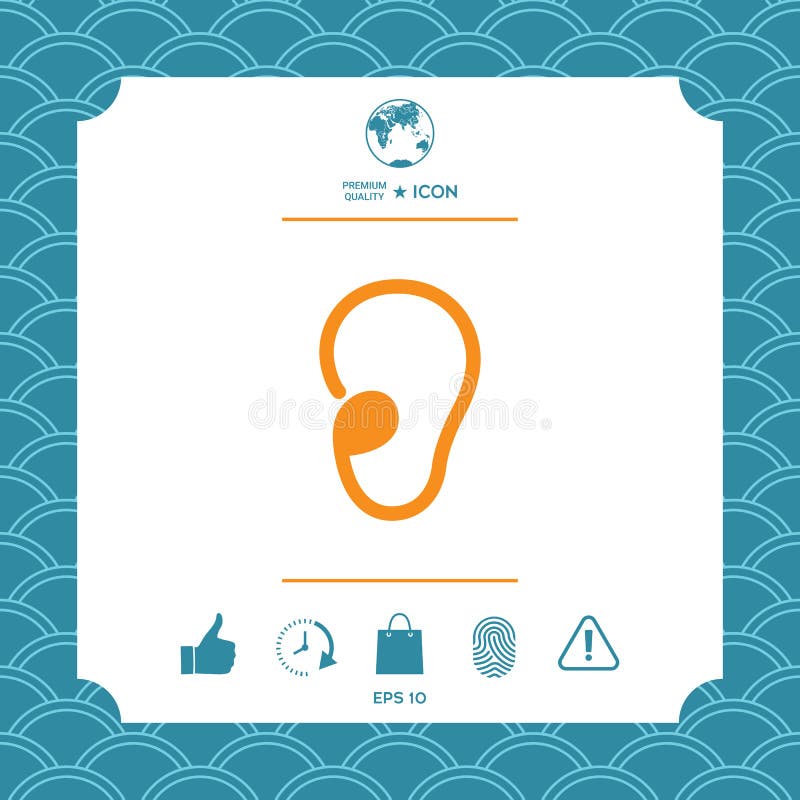 Ear symbol icon stock vector. Illustration of health - 106053383