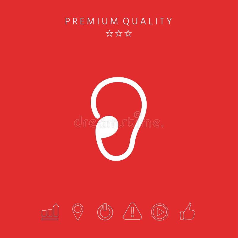 Ear symbol icon stock vector. Illustration of sense - 115187732