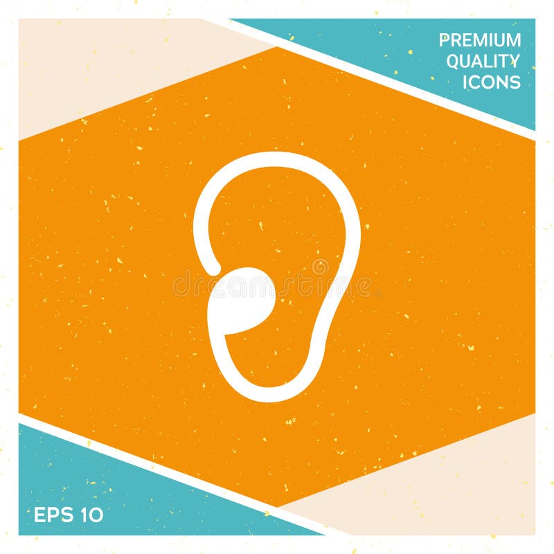 Ear symbol icon stock vector. Illustration of sign, isolated - 115841450