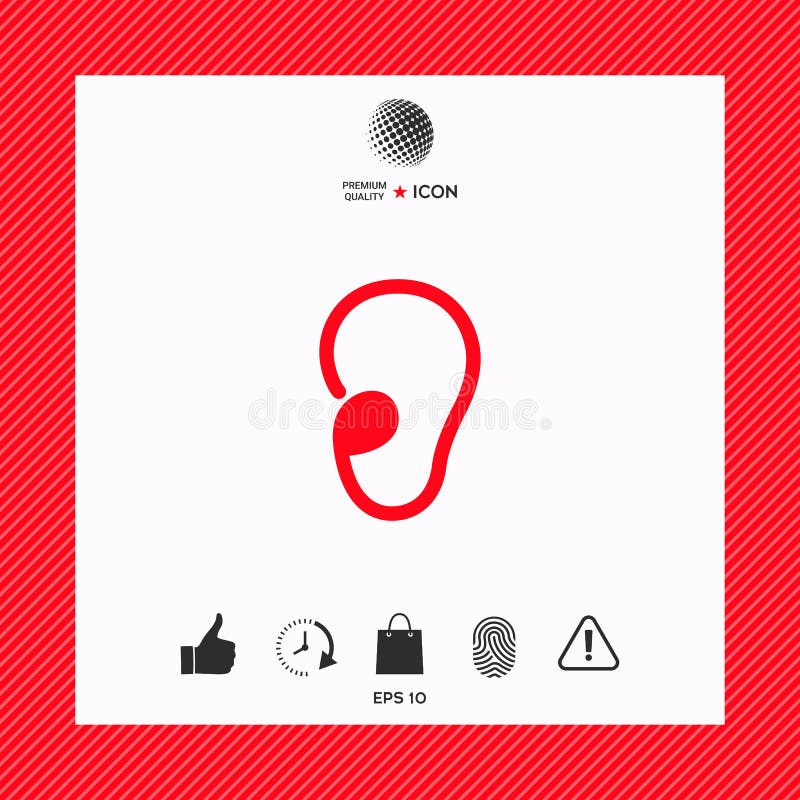 Ear symbol icon stock vector. Illustration of healthy - 118012154