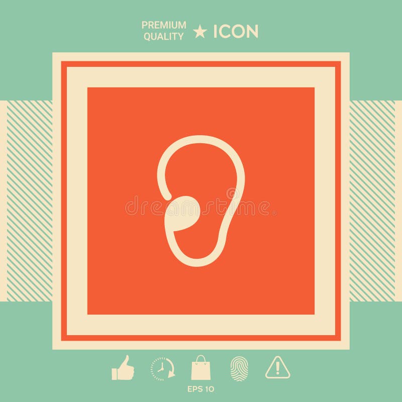 Ear symbol icon stock vector. Illustration of human - 118215970