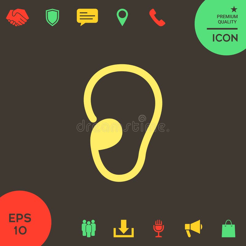 Ear symbol icon stock vector. Illustration of human - 118381899
