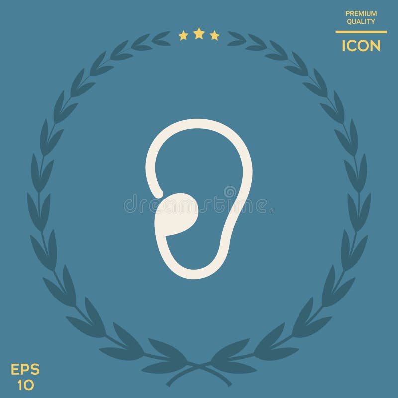 Ear symbol icon stock vector. Illustration of listen - 118535129