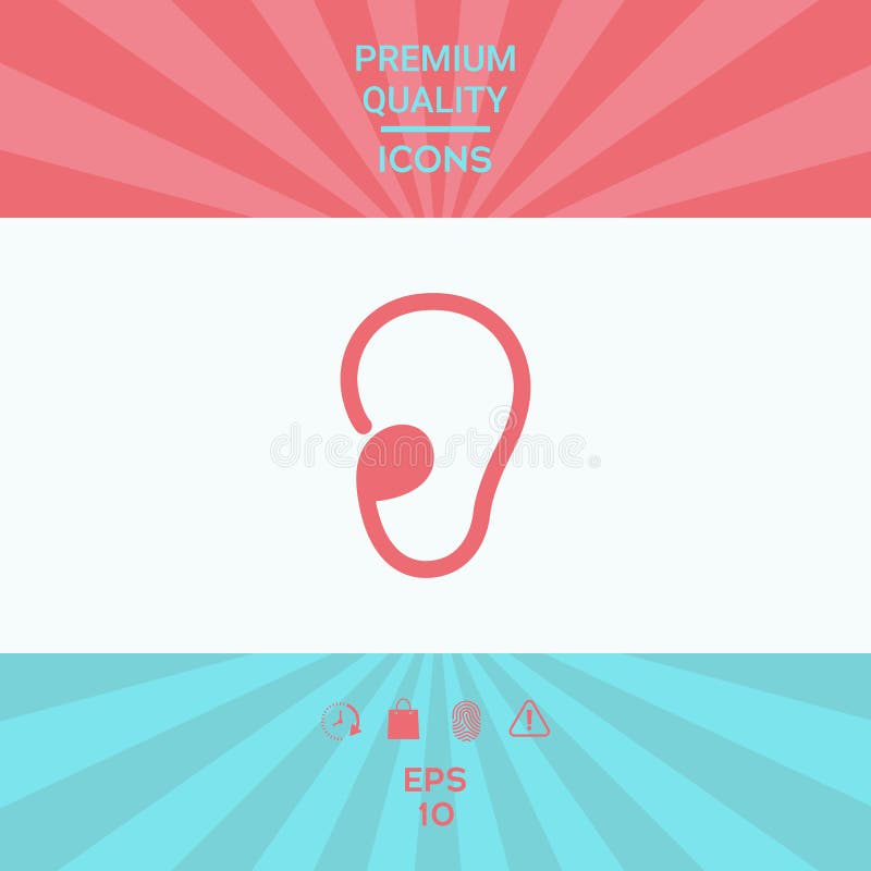 Ear symbol icon stock vector. Illustration of icon, sense - 118844296