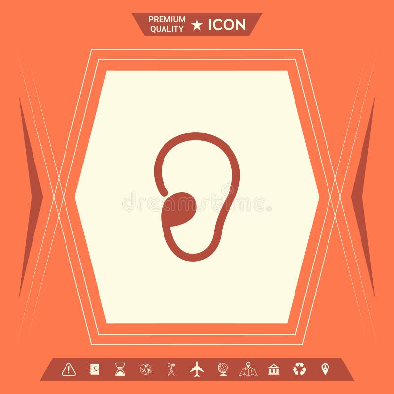 Ear symbol icon stock vector. Illustration of listen - 124821099