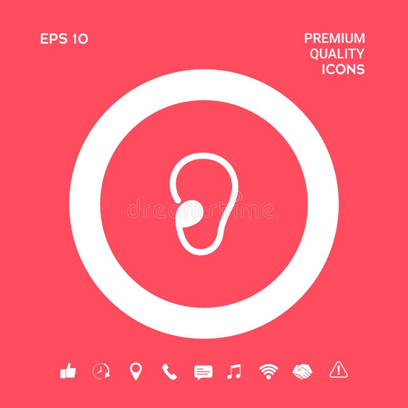Ear Symbol Icon. Graphic Elements for Your Design Stock Vector ...