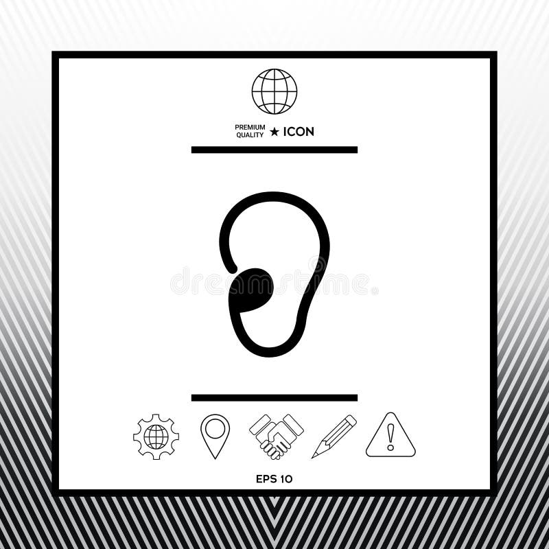Ear symbol icon stock vector. Illustration of shape - 110153006