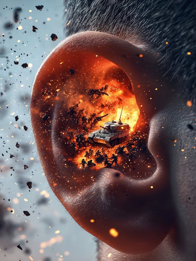 Within the Ear, Tanks and Soldiers are Engulfed in Flames and ...