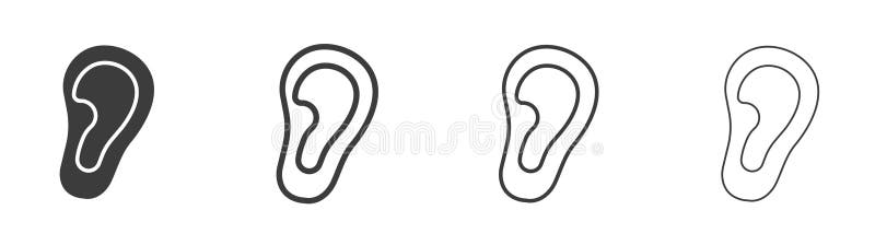 Ear vecor icon set stock vector. Illustration of hearing - 340591824