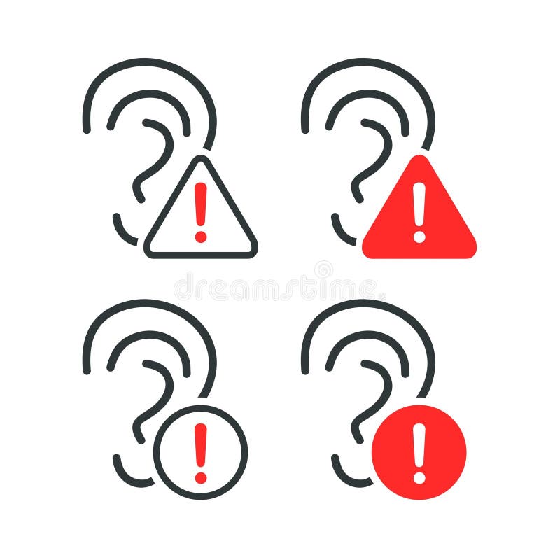 Ear Warning Icon. Illustration Vector Stock Vector - Illustration of ...