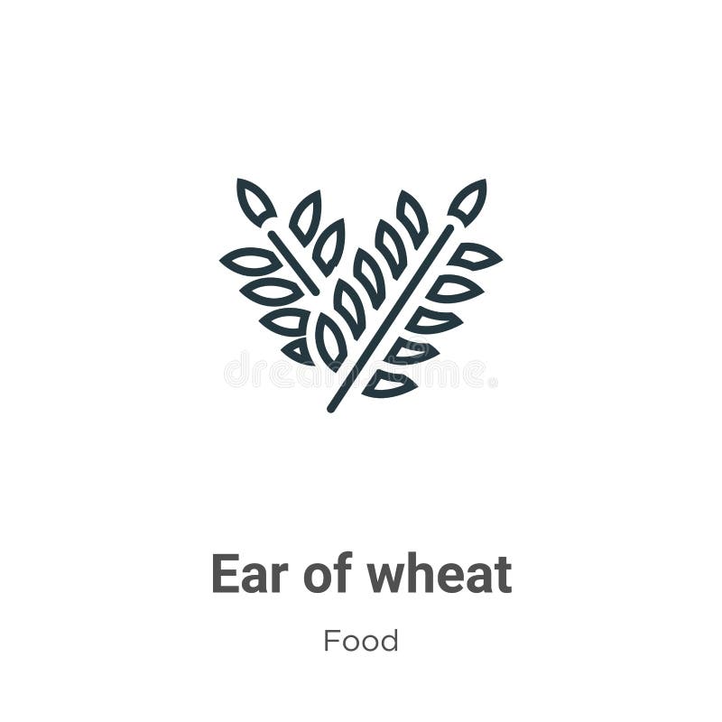 Ear of Wheat Outline Vector Icon. Thin Line Black Ear of Wheat Icon ...