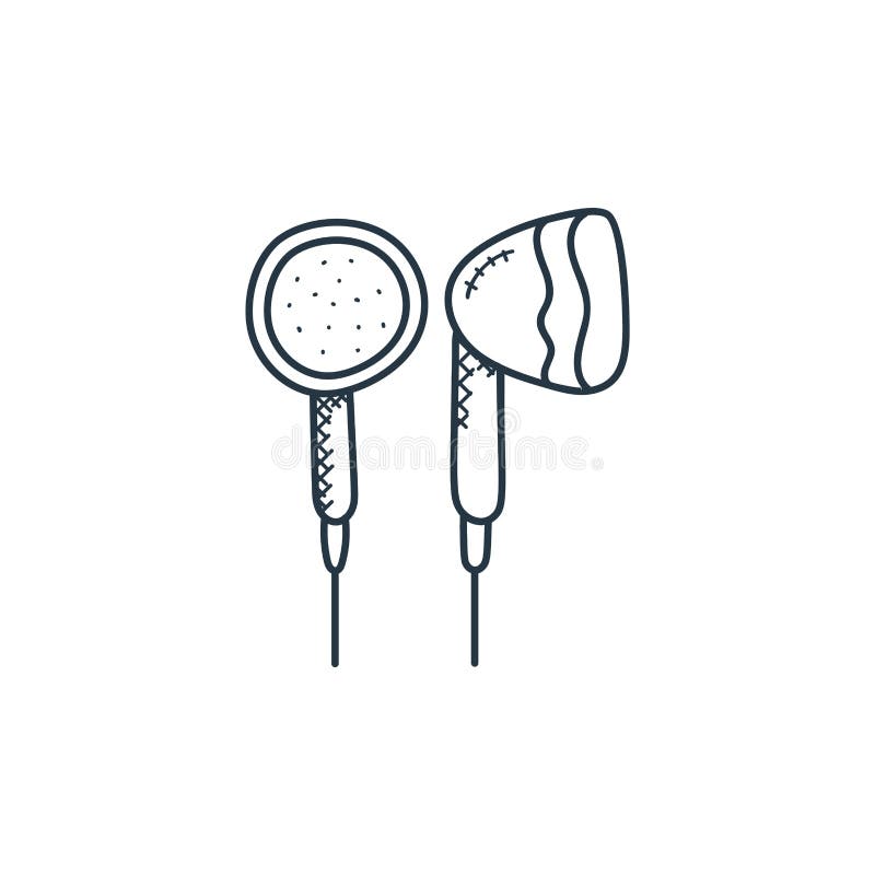 Earbud Icon Vector from Music Concept. Thin Line Illustration of Earbud ...