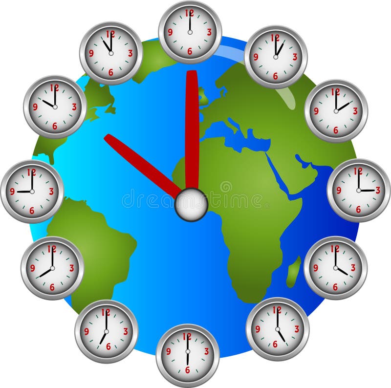 Earch Clock with Clocks Circle Hourly Stock Vector - Illustration of ...