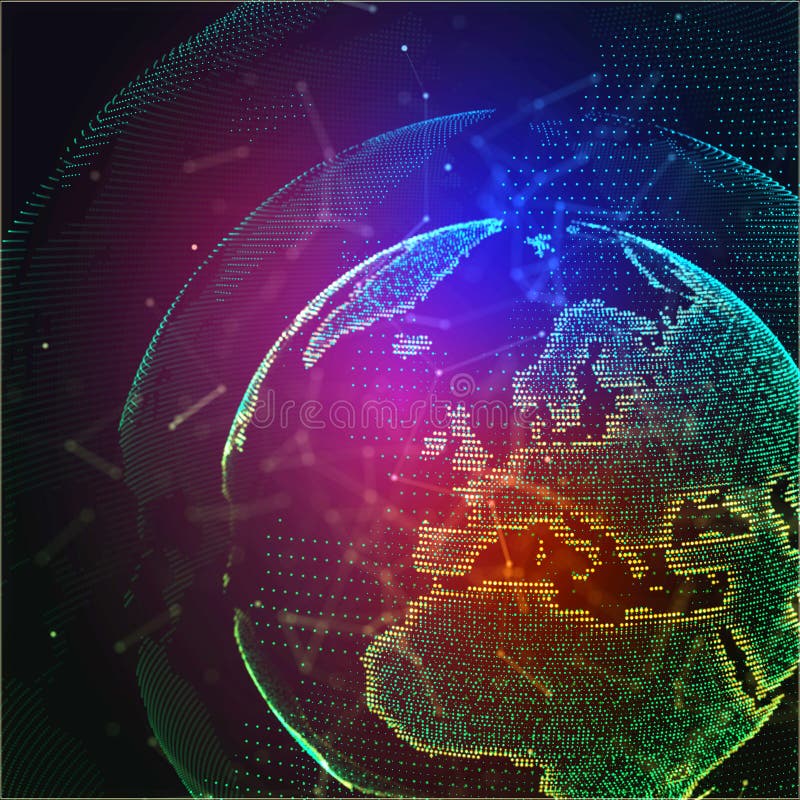 Earch Globe, World Map Point, Line, Composition Representing Global ...