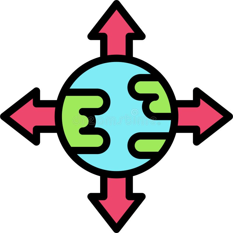 Earh with Intersection Arrows Icon, Location Map and Navigation Vector ...