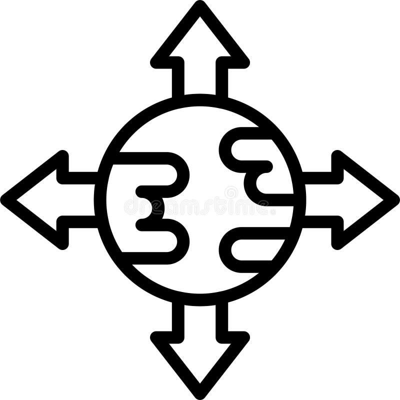 Earh with Intersection Arrows Icon, Location Map and Navigation Vector ...