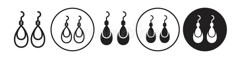 Earings Icon Vector Set Collection for Web Stock Vector - Illustration ...
