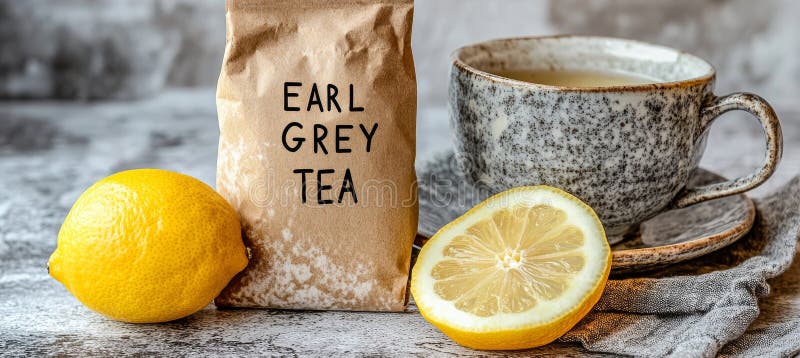 Earl Grey Tea, Lemon Slice, Rustic Teacup Serene Afternoon Tea Still ...