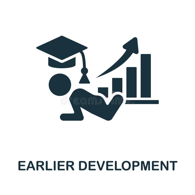 Earlier Development Icon. Monochrome Simple Earlier Development Icon ...