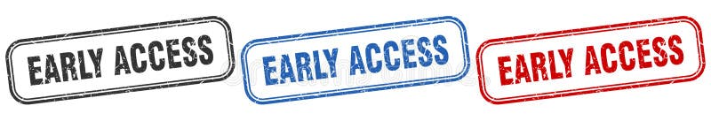 Early Access Square Isolated Sign Set. Early Access Stamp Stock Vector ...