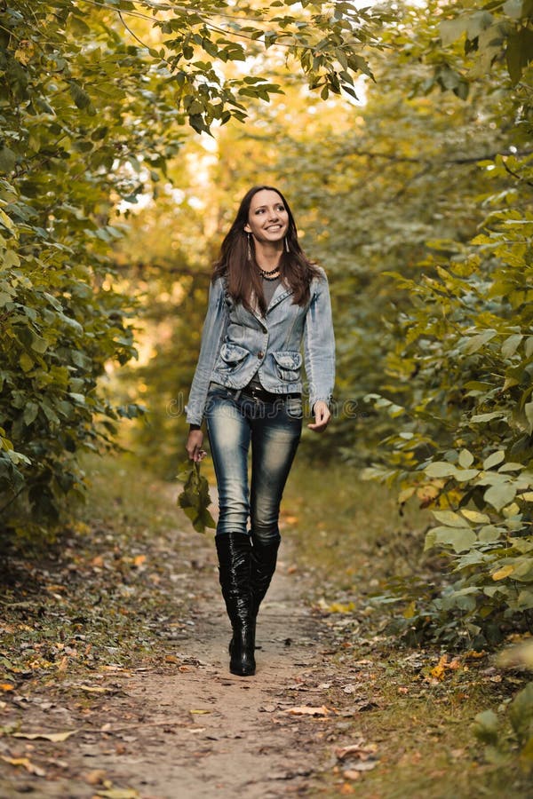 Early Autumn Portrait of Girl Stock Photo - Image of jacket, tree: 27047496