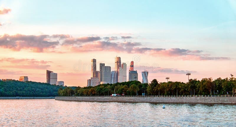 Early Autumn Sunset Over Moscow River Editorial Image - Image of ...