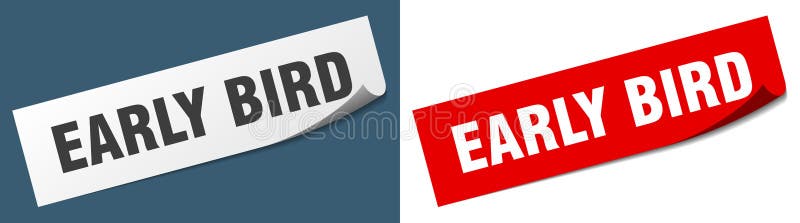 Early Bird Sticker. Early Bird Sign Set Stock Vector - Illustration of ...