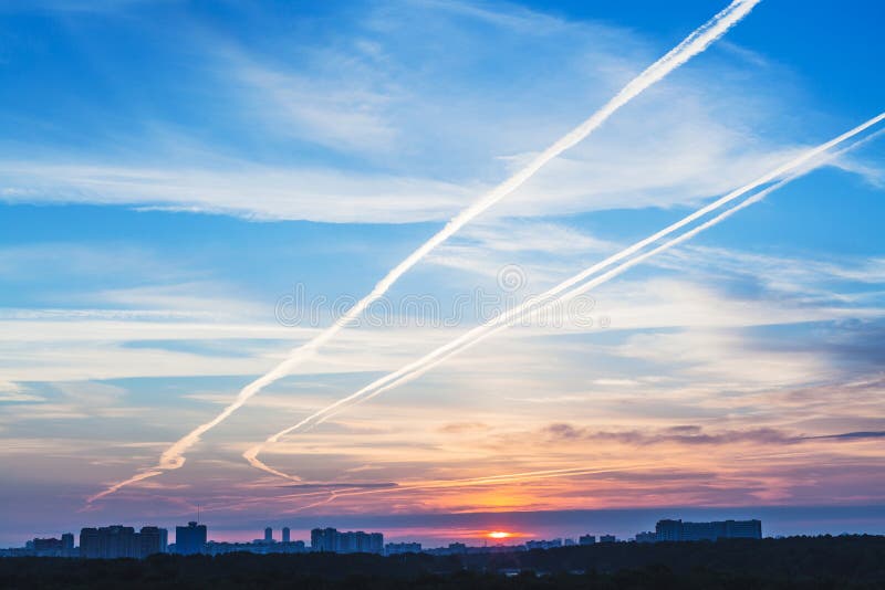 Early Blue Dawn Over City in Summer Stock Photo - Image of cloudscape ...