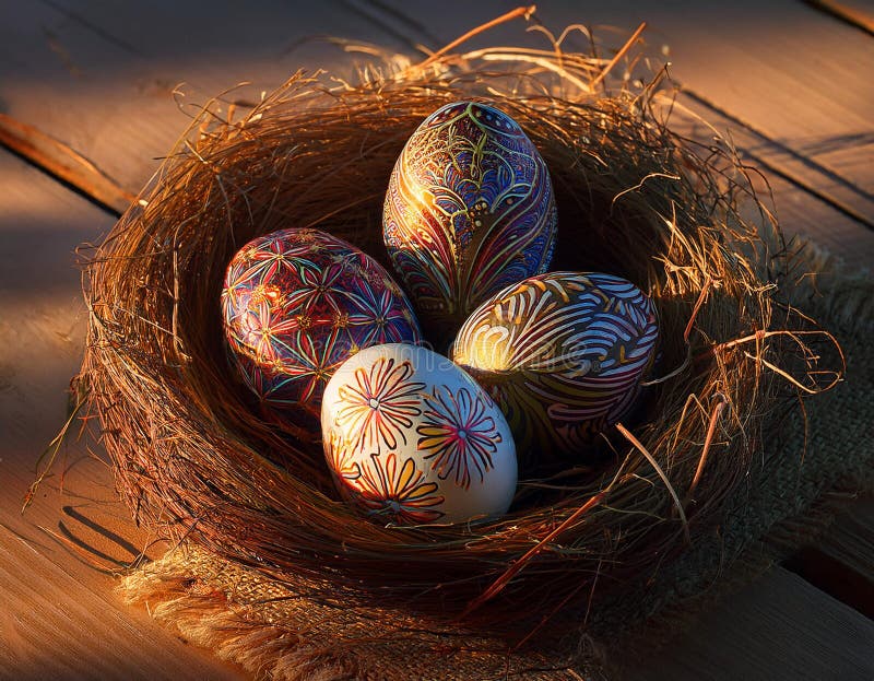 Early Dawn Light Casting Soft Shadows on a Set of Intricately Decorated ...