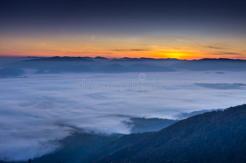 Early Dawn. the Rising of the Sun Above the Clouds. Expectation of the ...